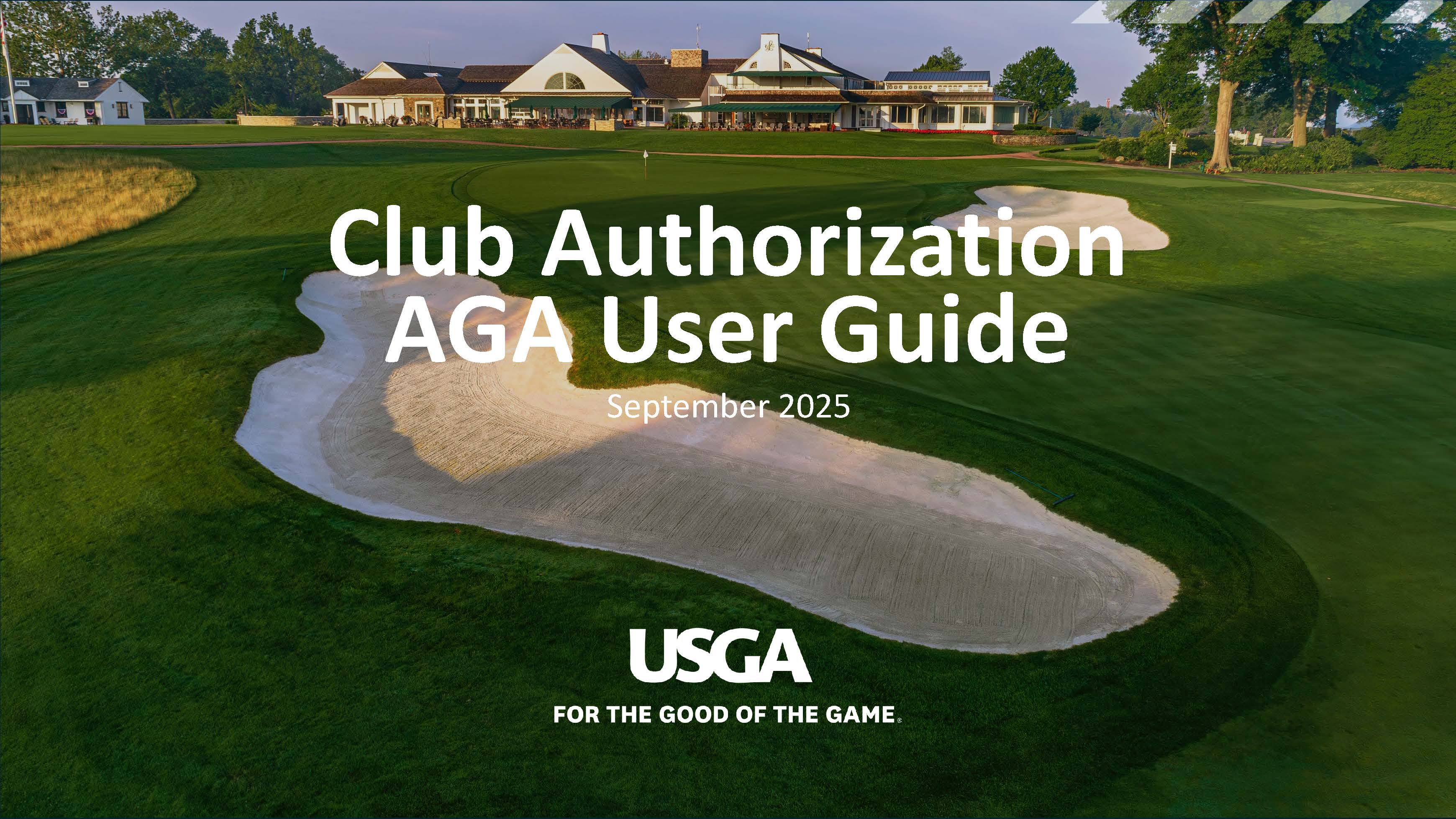 SCGA/USGA Club Authorization